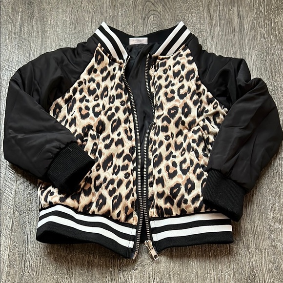 Jackets & Coats | Leopard Print Toddler Girls Bomber Jacket | Poshmark